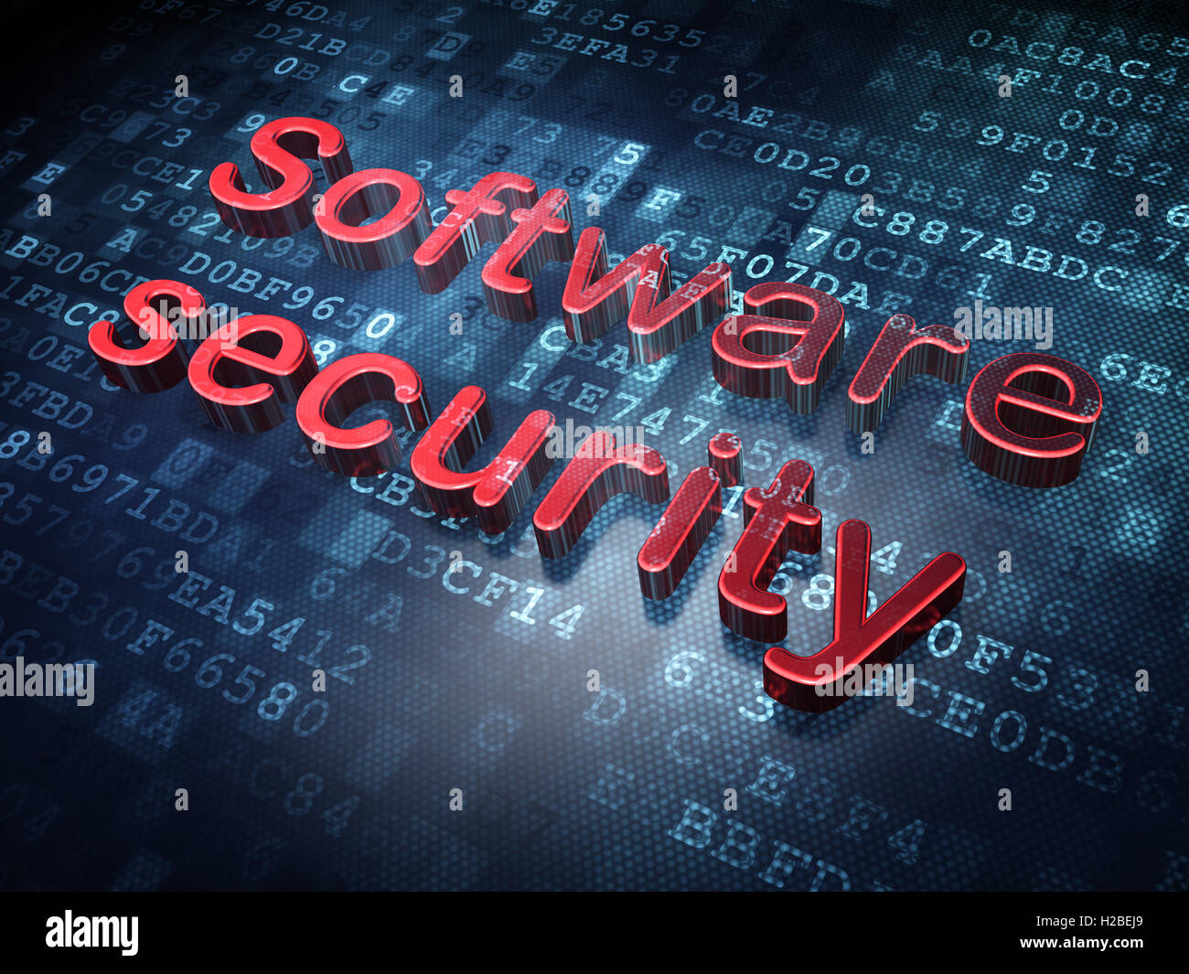 Security concept: Red Software Security on digital background Stock ...