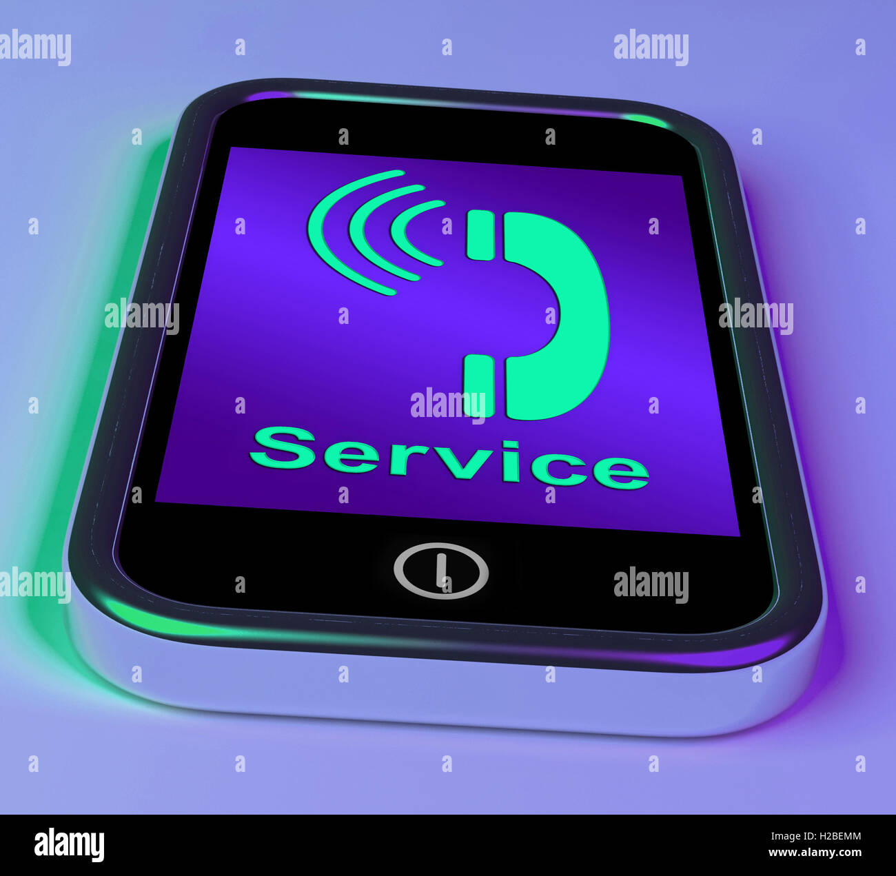 Service On Phone Means Call For Help Stock Photo - Alamy