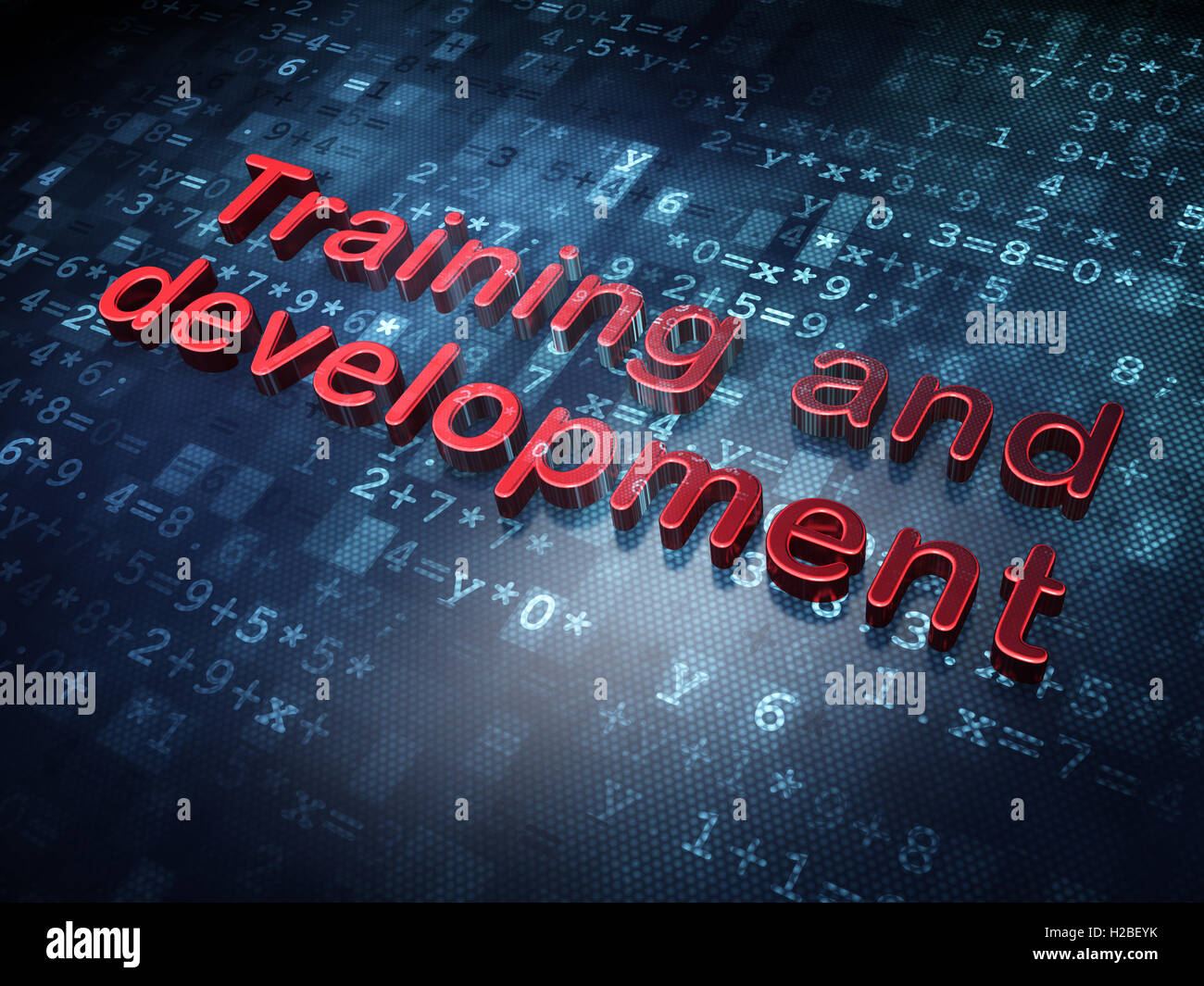 Education concept: Red Training and Development on digital background ...