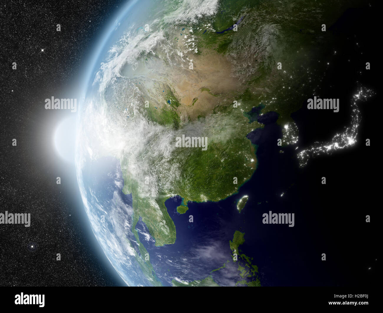 Sunrise earth asia hi-res stock photography and images - Alamy