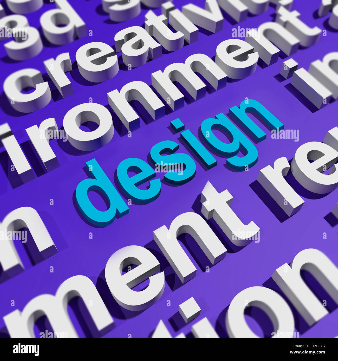 Design In Word Cloud Shows Creative Artistic Designing Stock Photo - Alamy