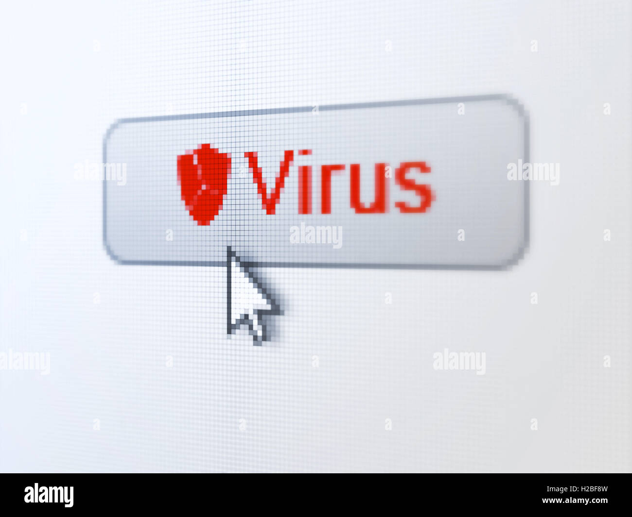 Privacy concept: Virus and Broken Shield on digital button background ...