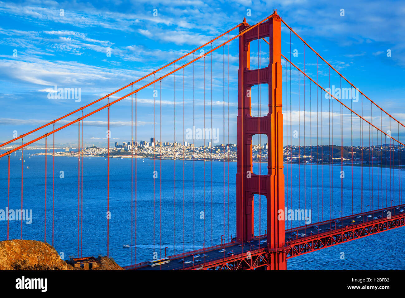 Golden Gate Bridge and downtown San Francisco Stock Photo - Alamy