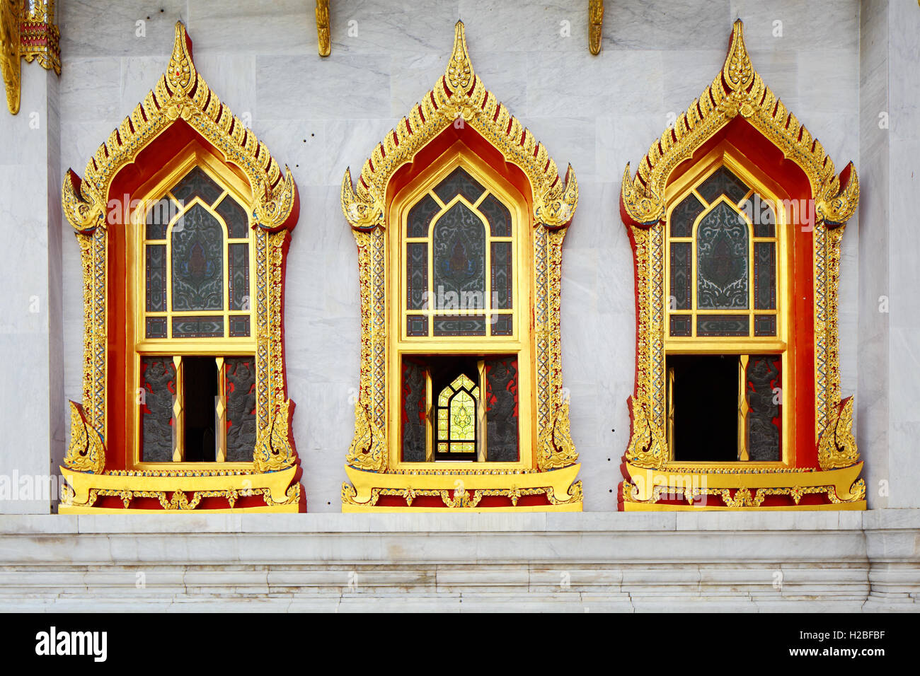 Window in Thailand temple Stock Photo - Alamy