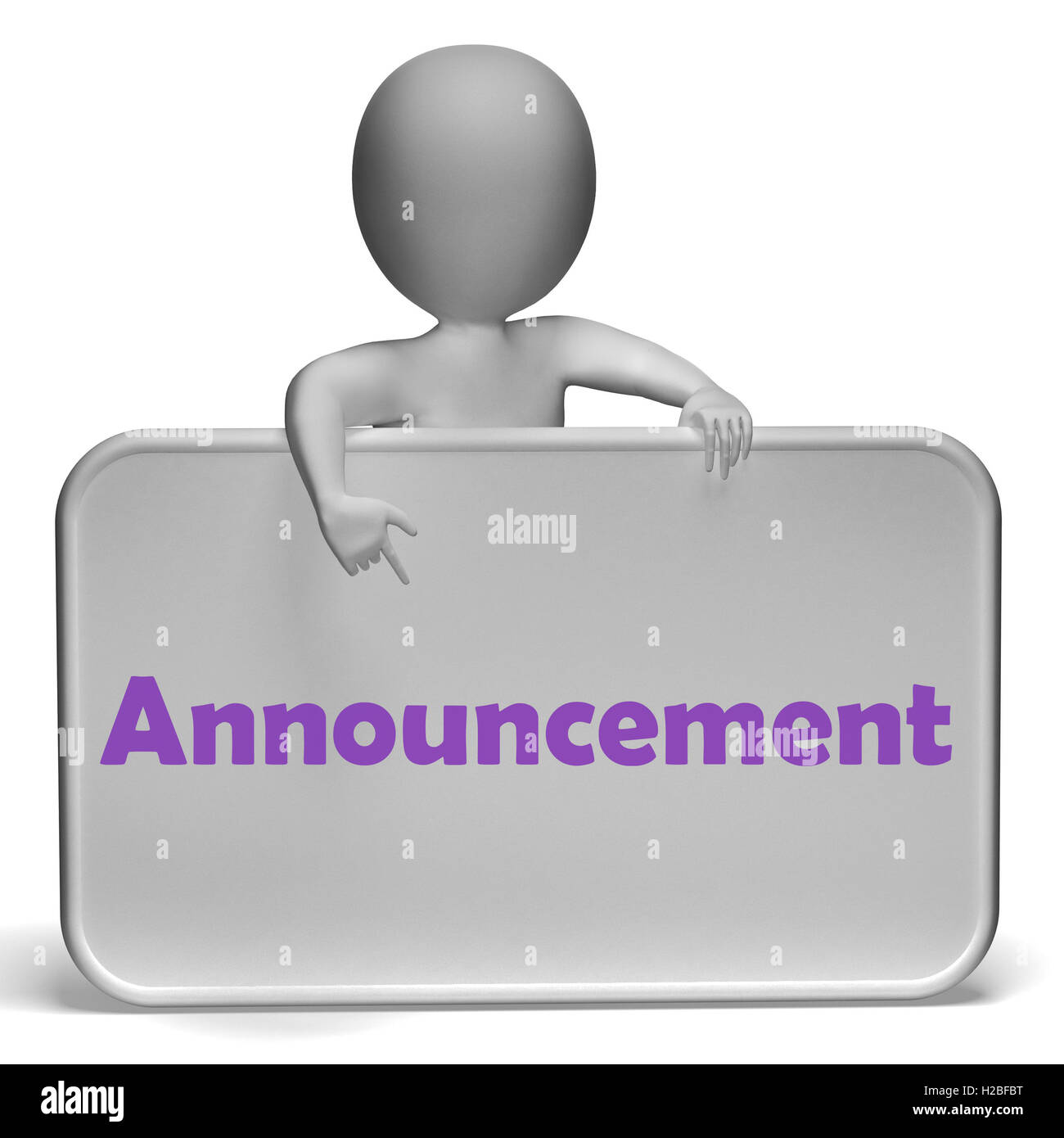Announcement Sign Means Disclose Report Or State Stock Photo - Alamy