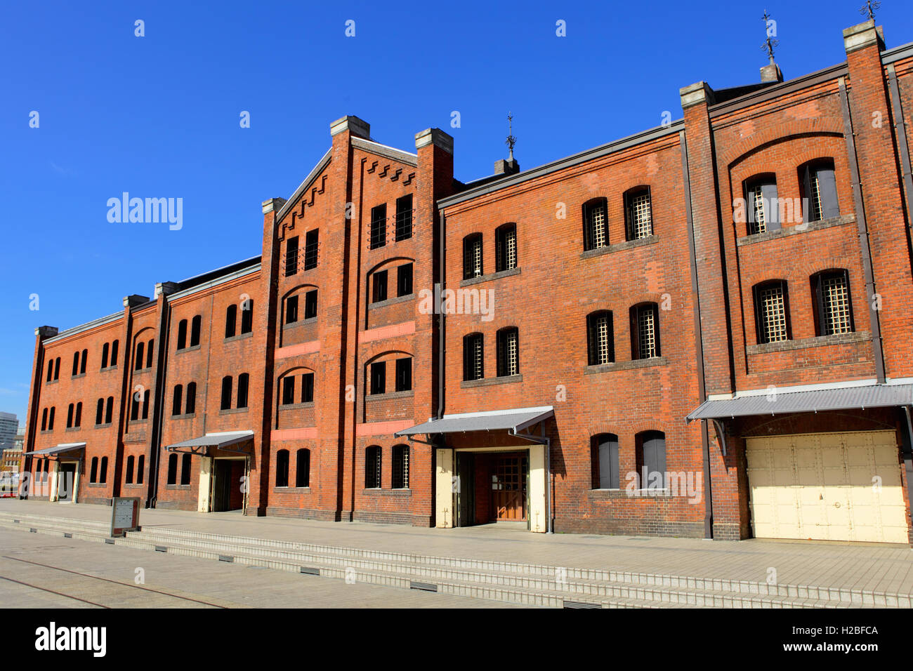 Red warehouse in Yokohama Stock Photo - Alamy