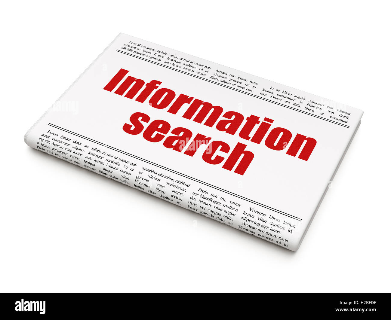 Data concept: newspaper headline Information Search Stock Photo - Alamy