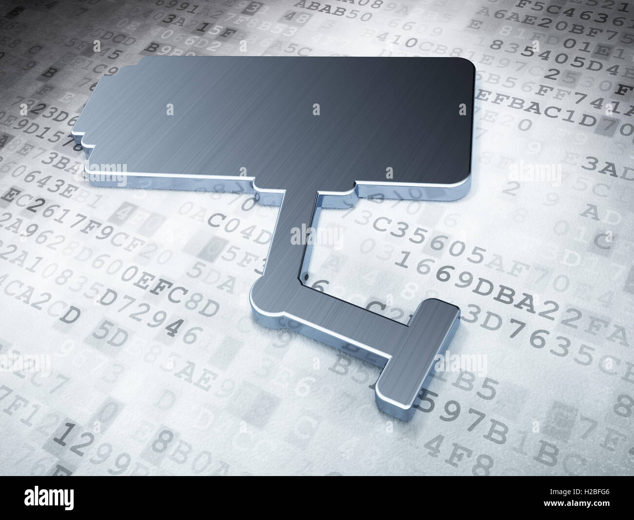 Privacy concept: Silver Cctv Camera on digital background Stock Photo ...