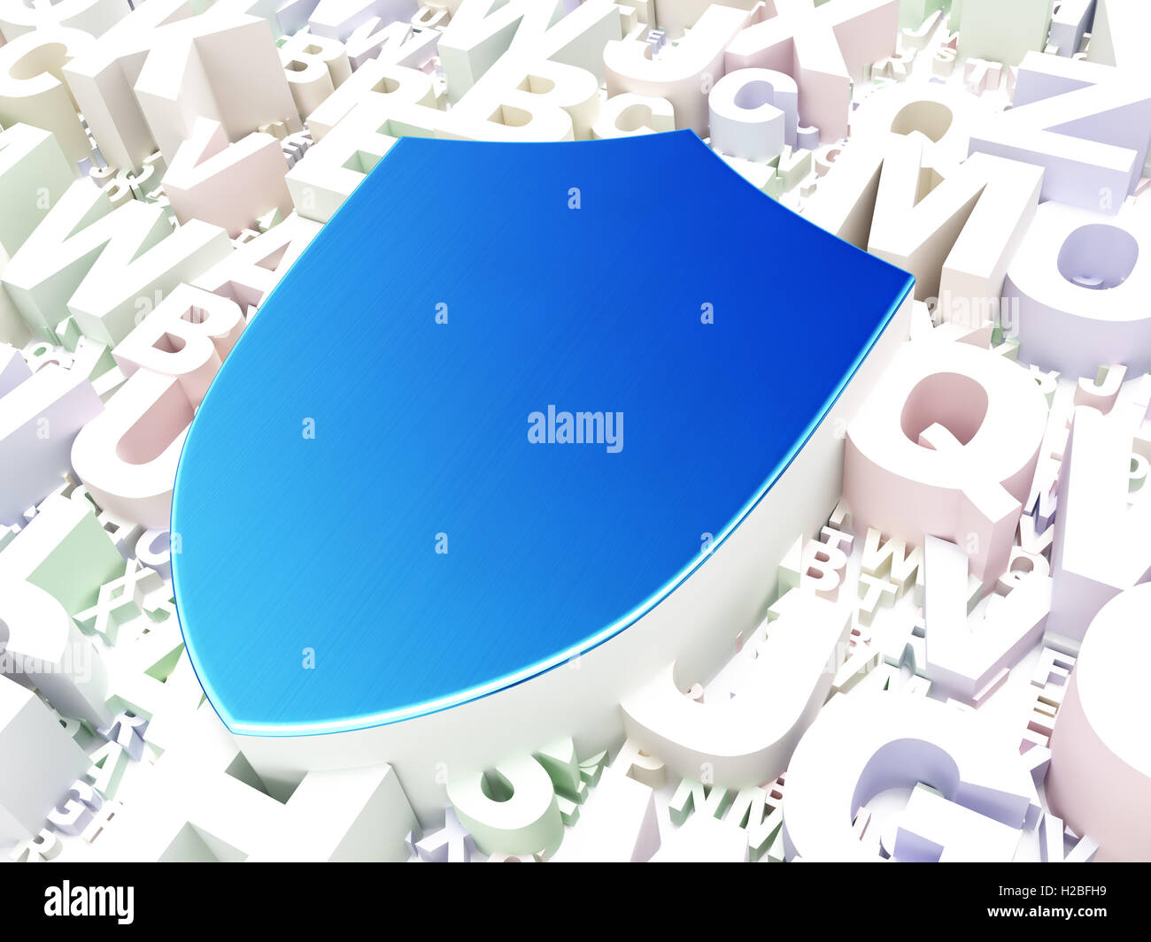 Privacy concept: Shield on alphabet background Stock Photo - Alamy