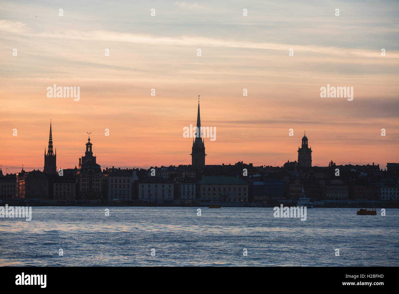 Beautiful super wide-angle panoramic aerial view of Stockholm, Sweden ...