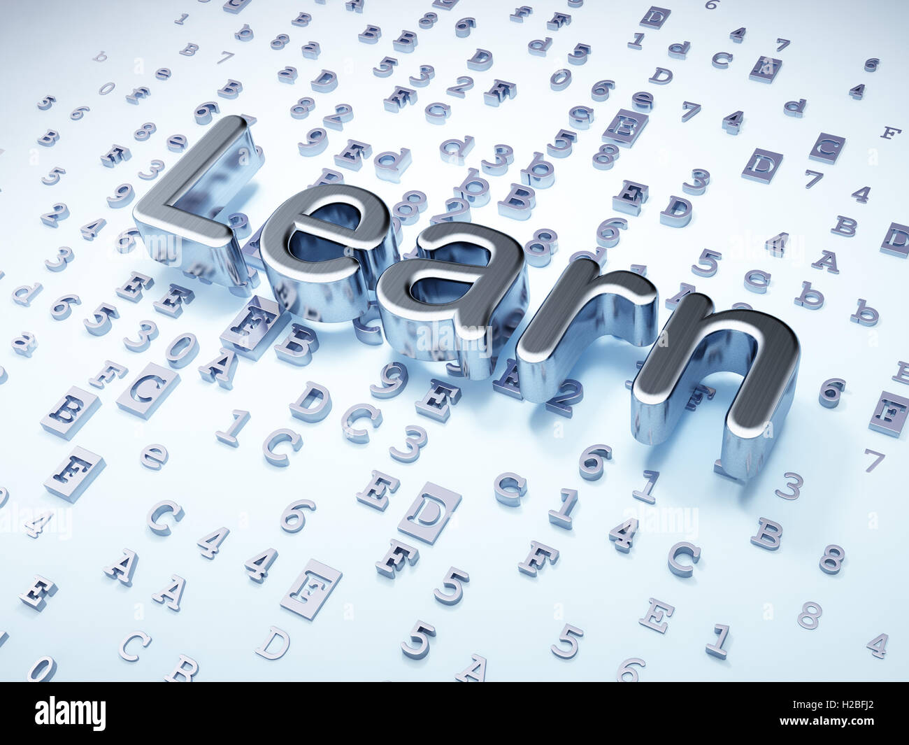 Education concept: Silver Learn on digital background Stock Photo - Alamy