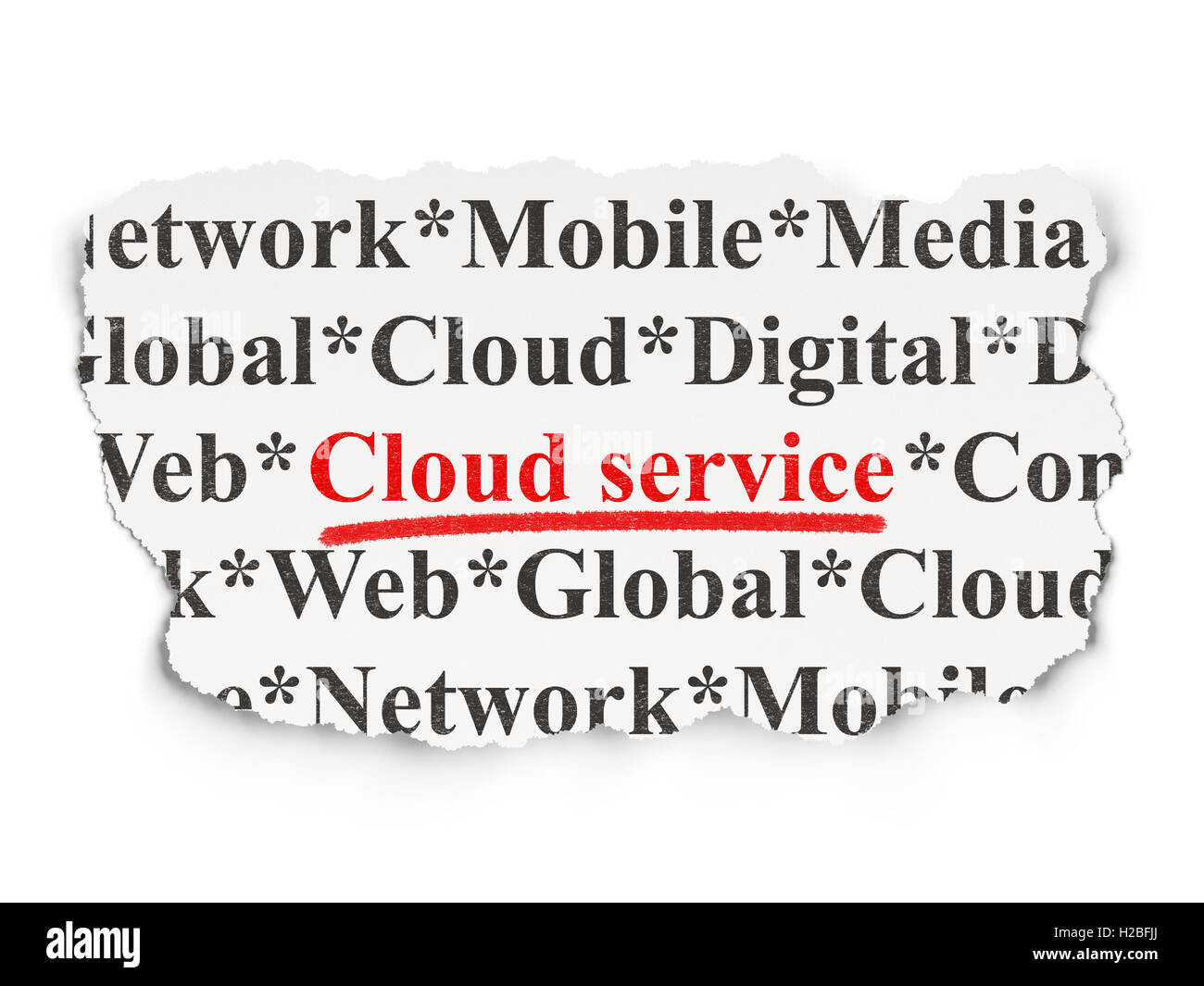 Cloud networking concept: Cloud Service on Paper background Stock Photo ...
