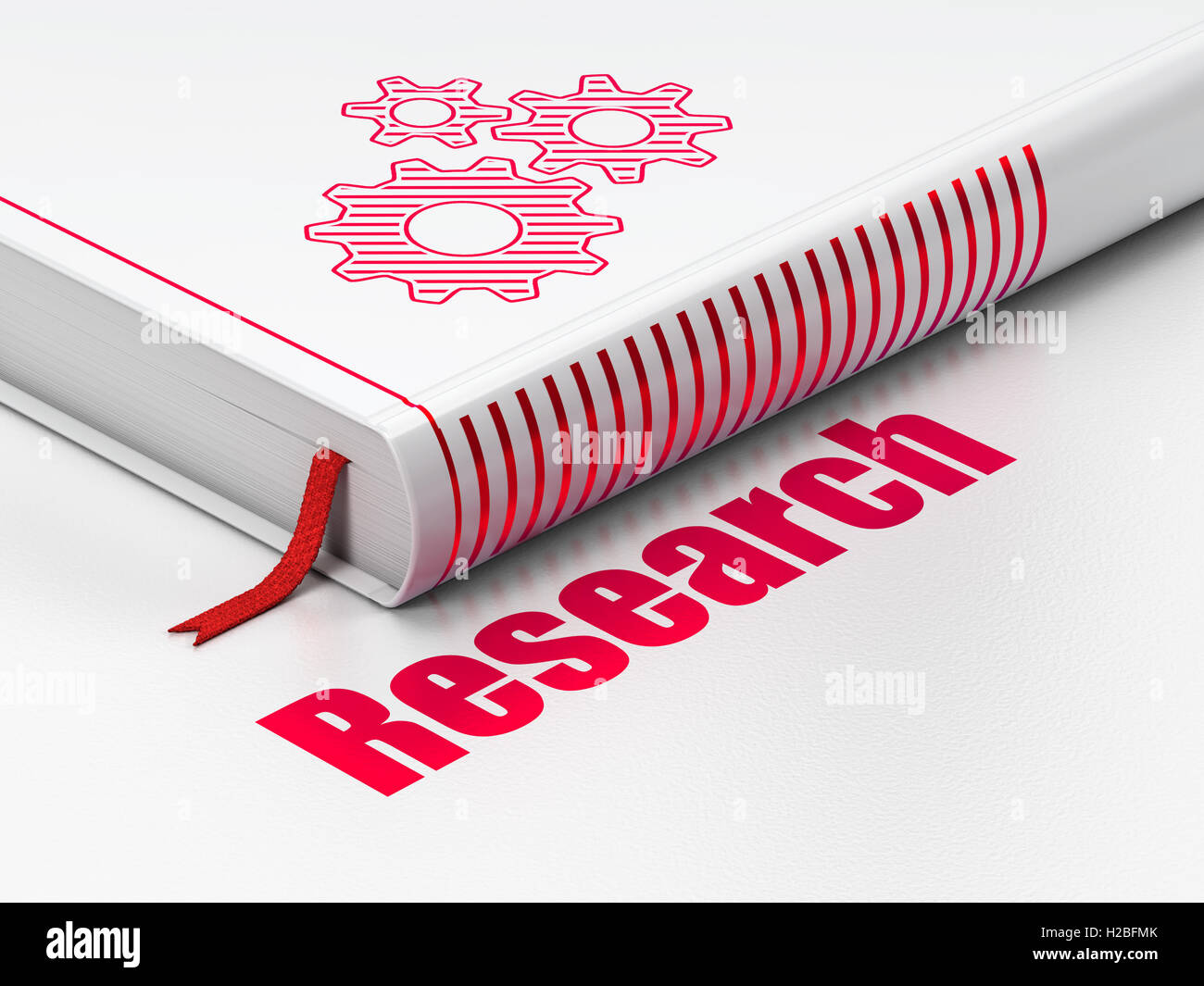 Marketing concept: book Gears, Research on white background Stock Photo ...