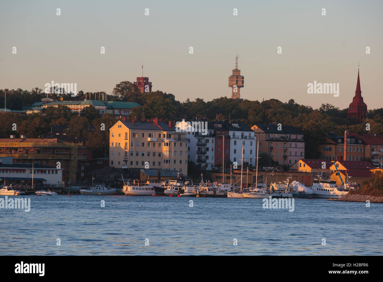 Beautiful super wide-angle panoramic aerial view of Stockholm, Sweden ...
