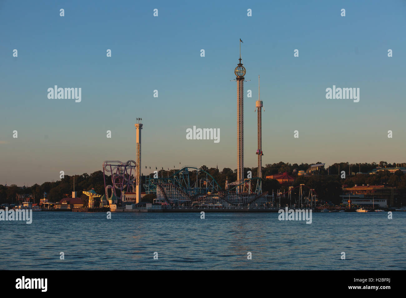 Beautiful super wide-angle panoramic aerial view of Stockholm, Sweden ...