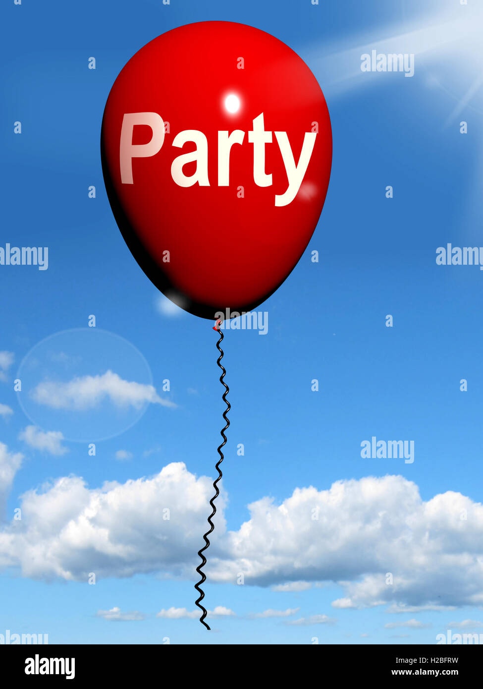 Party Balloon Represents Parties Events and Celebrations Stock Photo ...