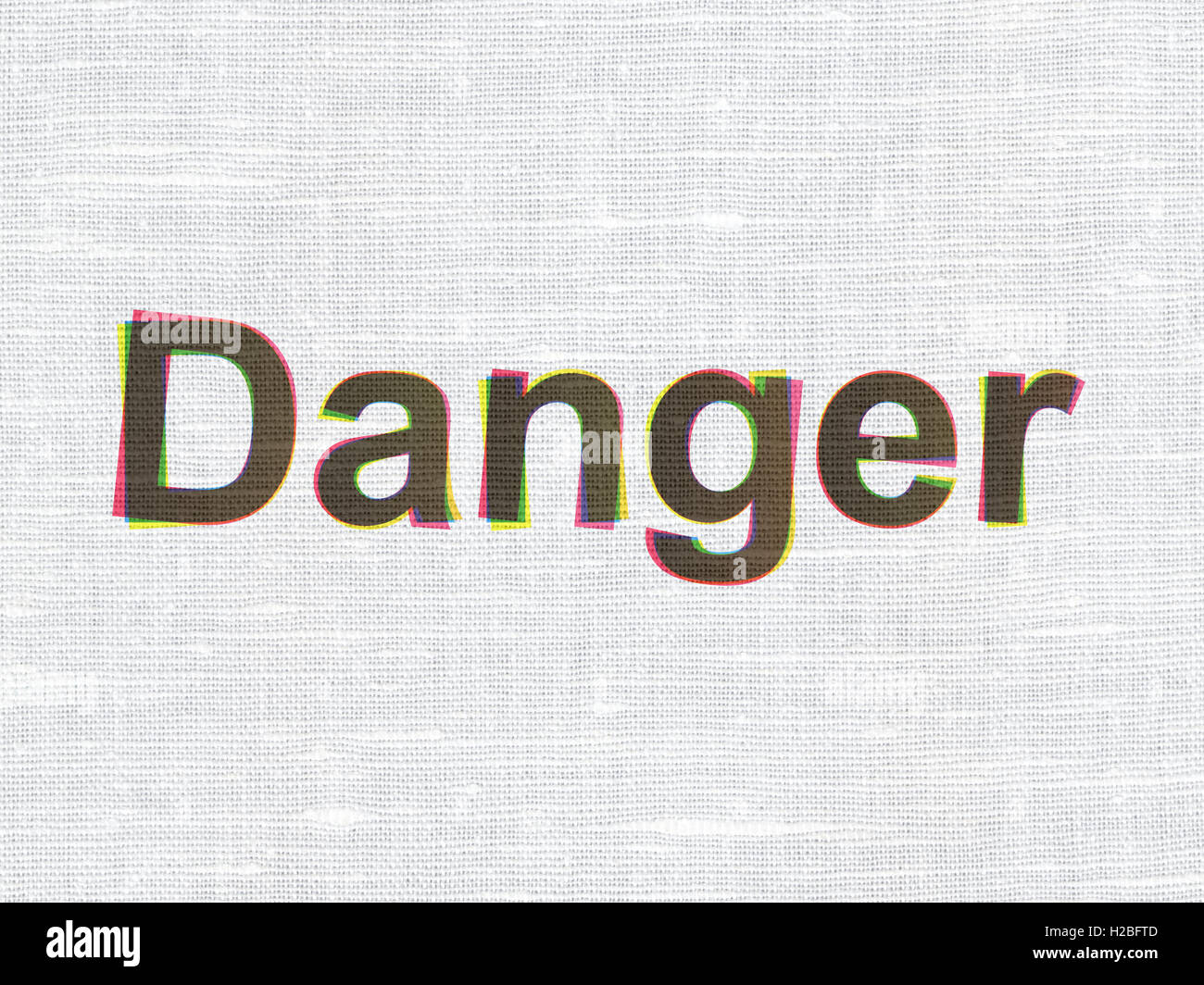 Security concept: Danger on fabric texture background Stock Photo - Alamy