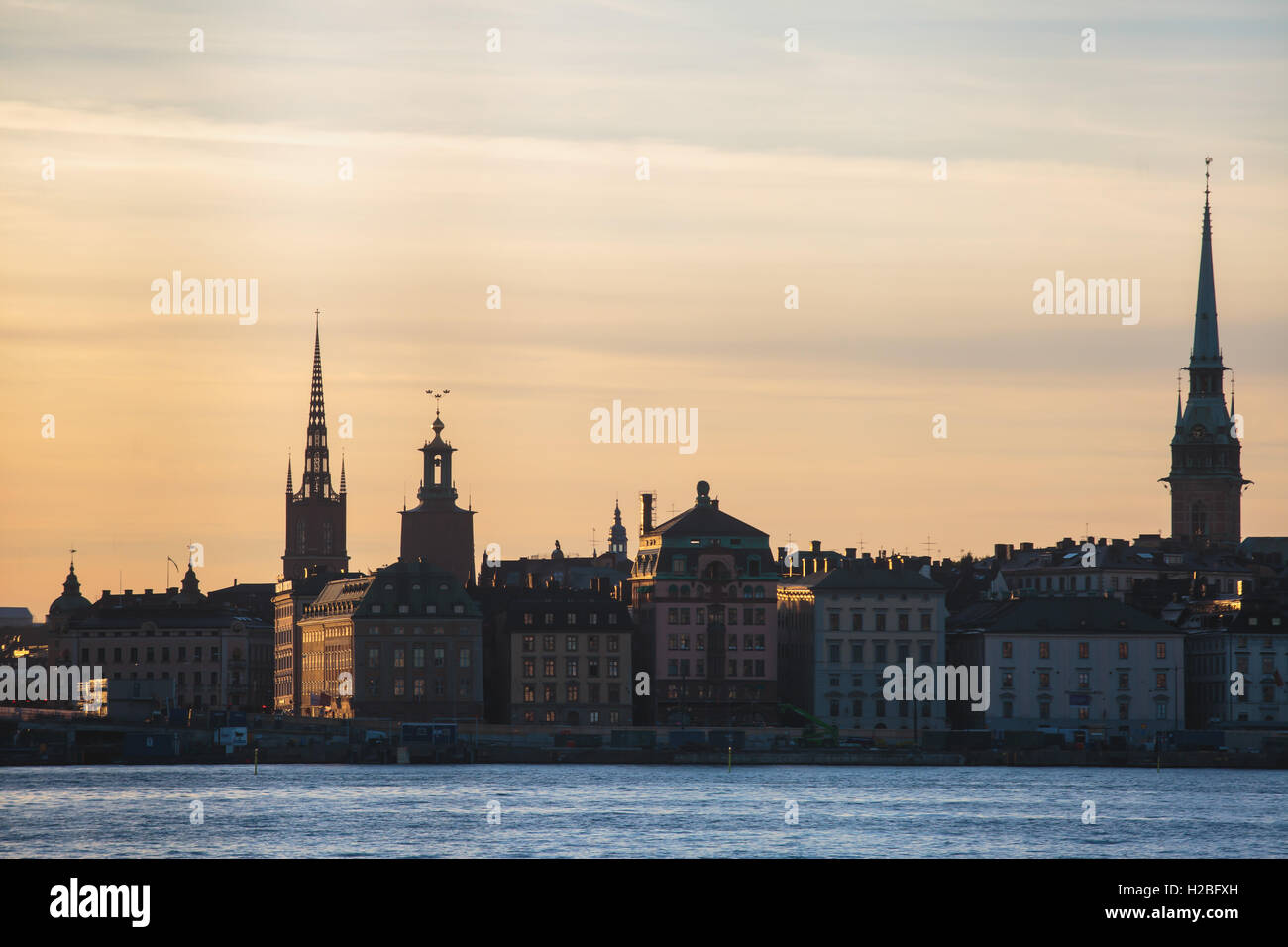 Beautiful super wide-angle panoramic aerial view of Stockholm, Sweden ...