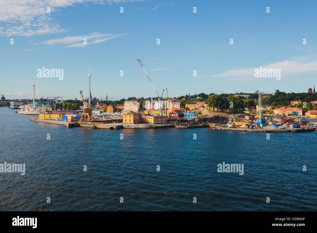 Beautiful super wide-angle panoramic aerial view of Stockholm, Sweden ...