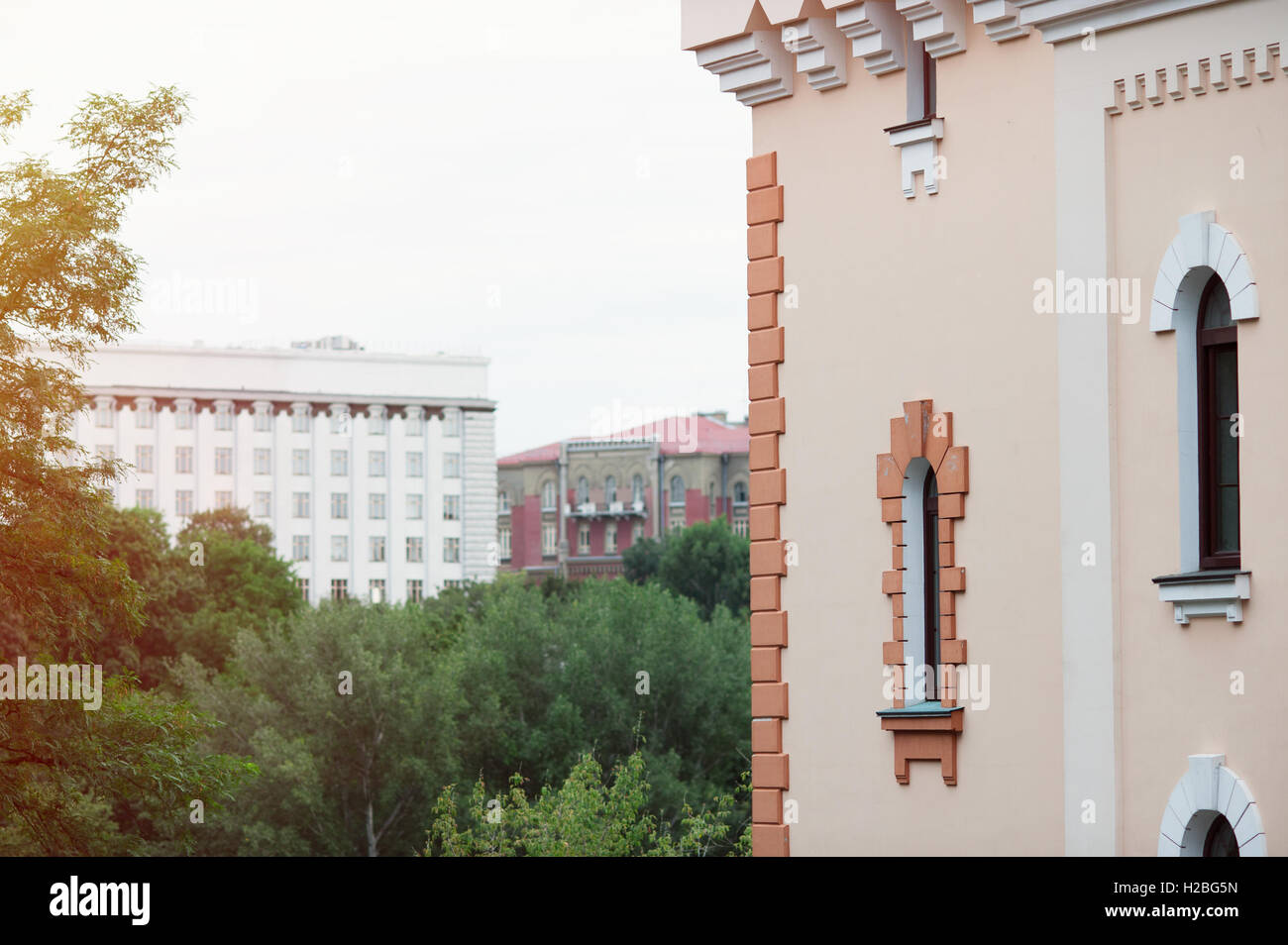 beautiful architectural building with the windows classic style Stock ...