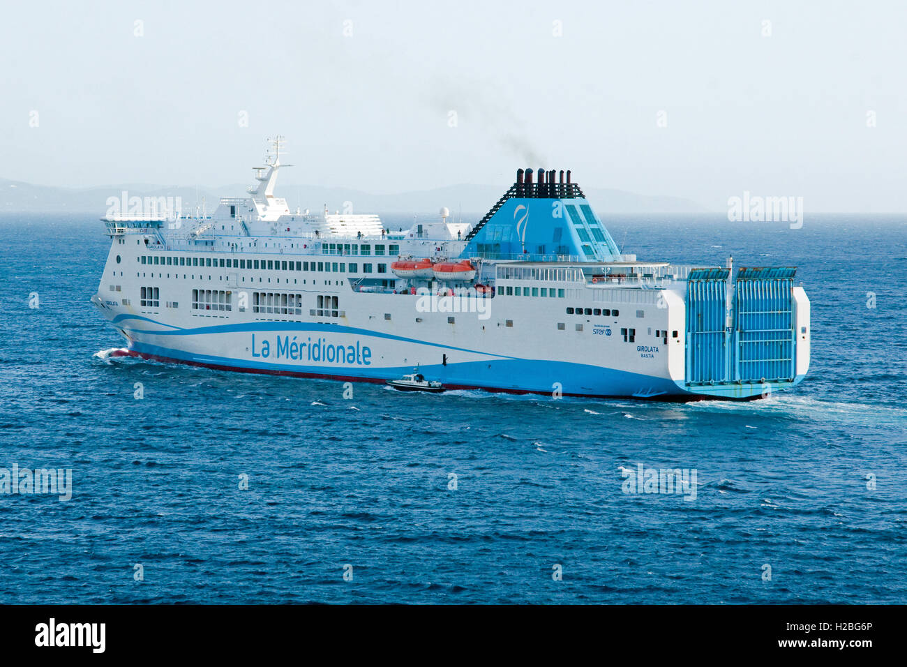 Vehicle ferry Girolata drops her harbour pilot on departure from ...