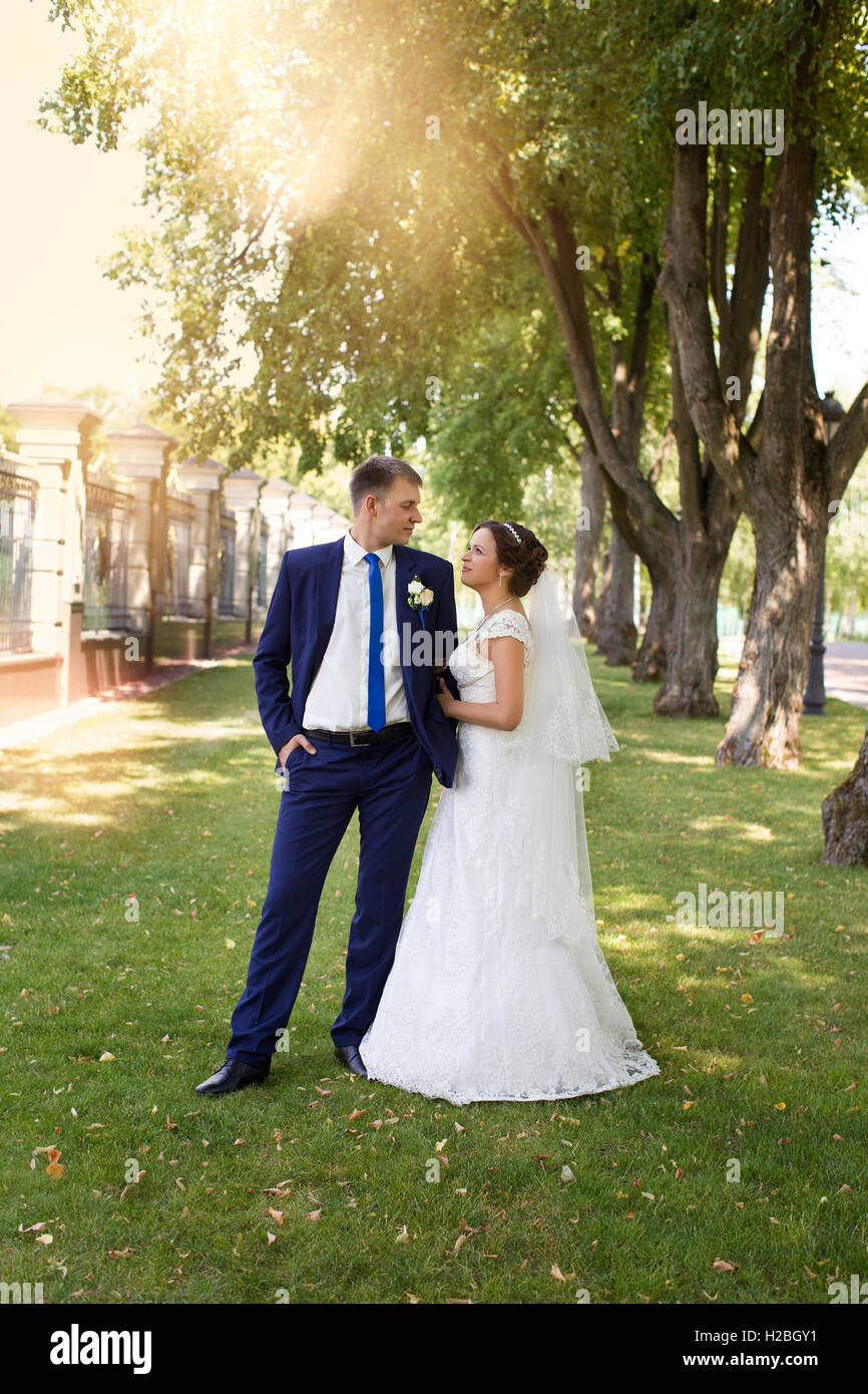 Happy bride and groom on their wedding Stock Photo - Alamy