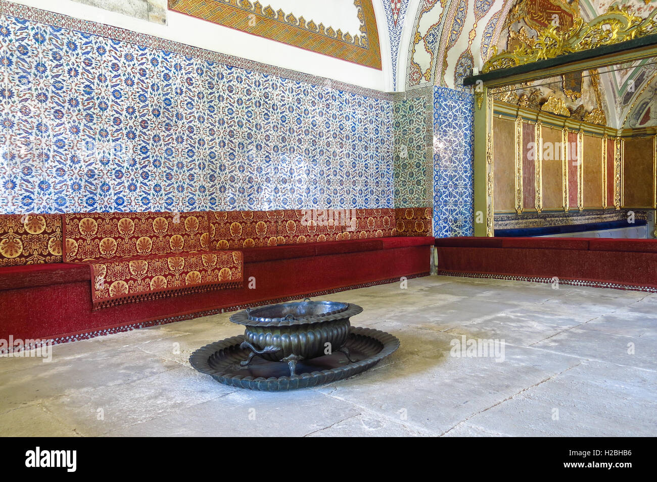 Courtyard at the Topkapi Palace, Istanbul, Turkey. Topkapi Palace was ...