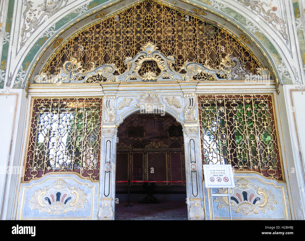 Courtyard at the Topkapi Palace, Istanbul, Turkey. Topkapi Palace was ...
