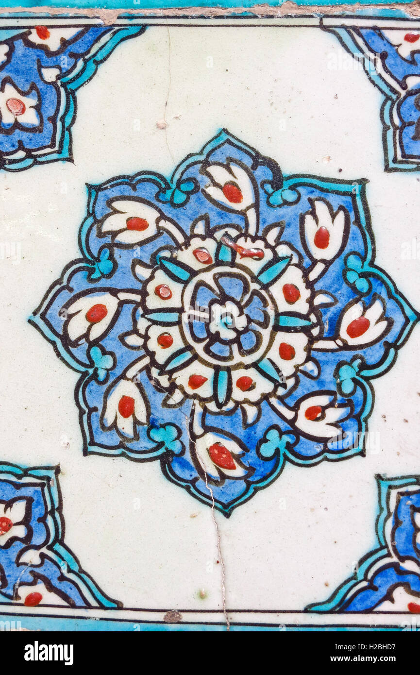 Ancient hand made Turkish - Ottoman tiles, in Topkapi palace, Istambul ...