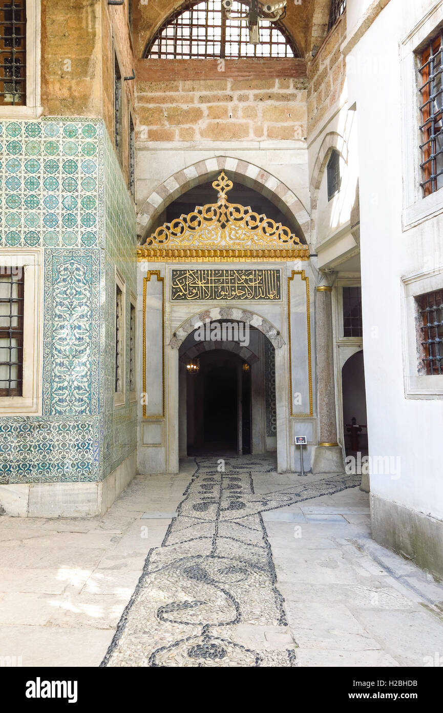 Courtyard at the Topkapi Palace, Istanbul, Turkey. Topkapi Palace was ...