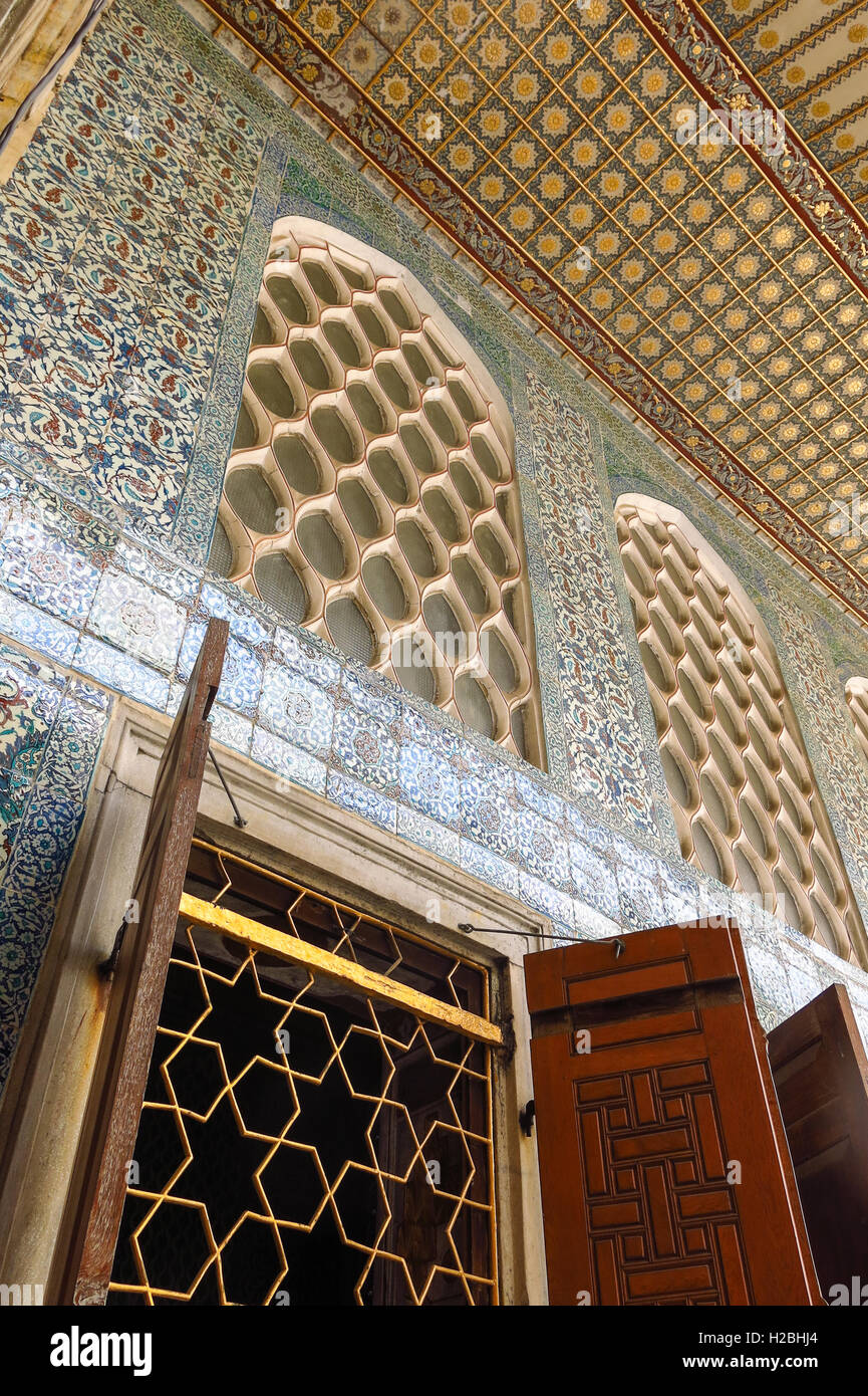 Courtyard at the Topkapi Palace, Istanbul, Turkey. Topkapi Palace was ...