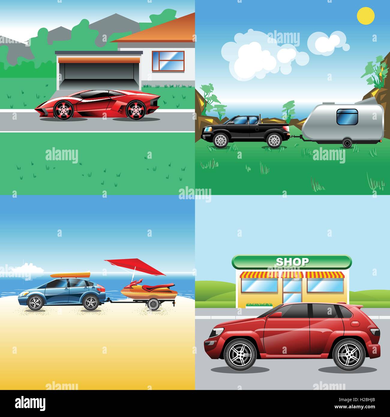 Truck icon digital red Stock Vector Images - Alamy