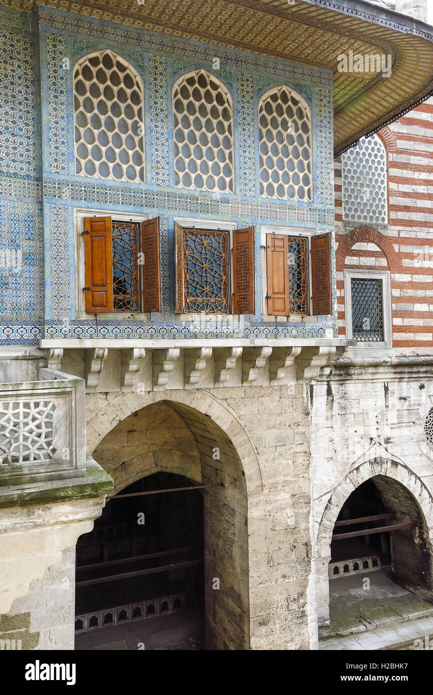 Courtyard at the Topkapi Palace, Istanbul, Turkey. Topkapi Palace was ...