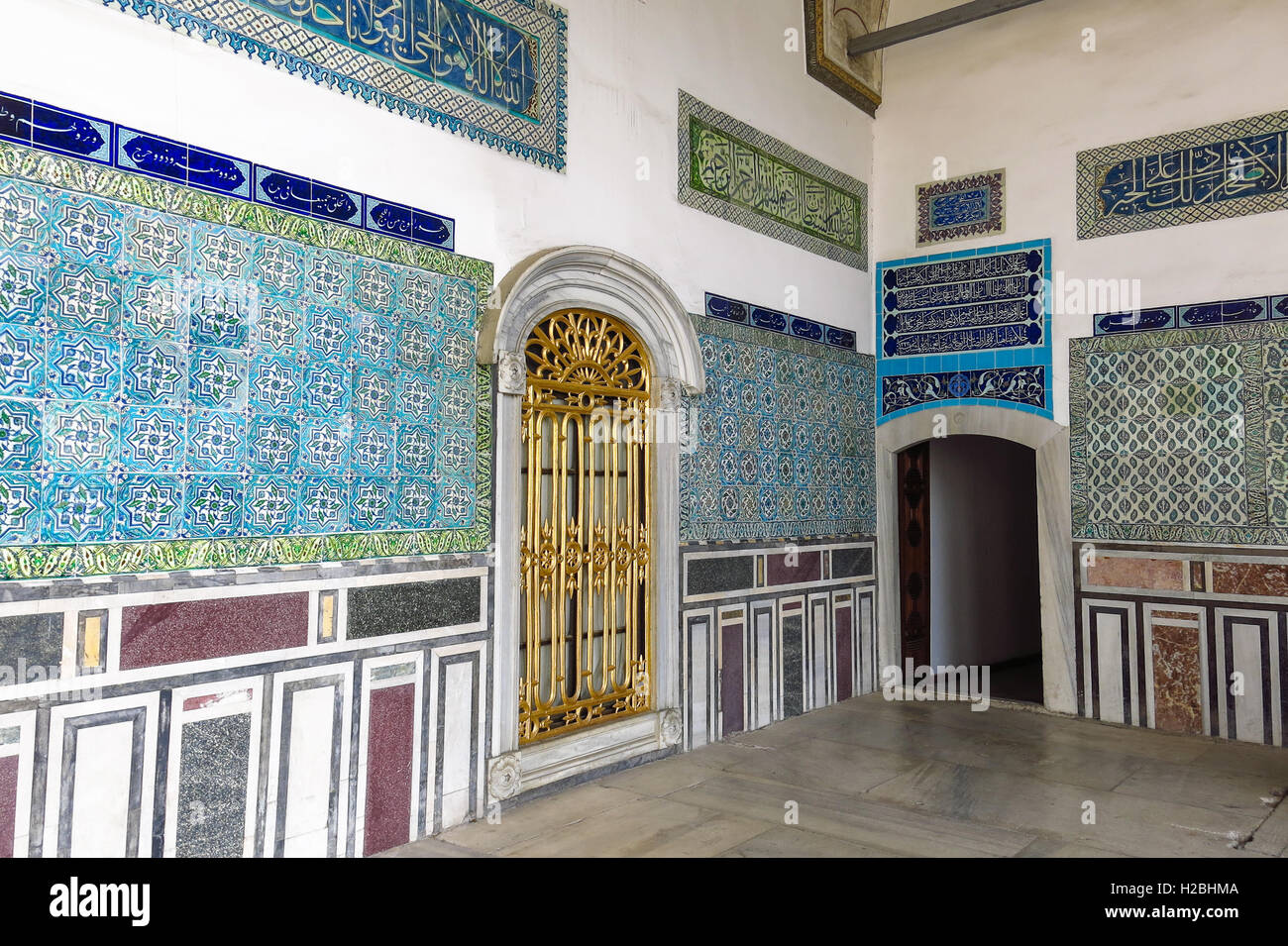 Courtyard at the Topkapi Palace, Istanbul, Turkey. Topkapi Palace was ...