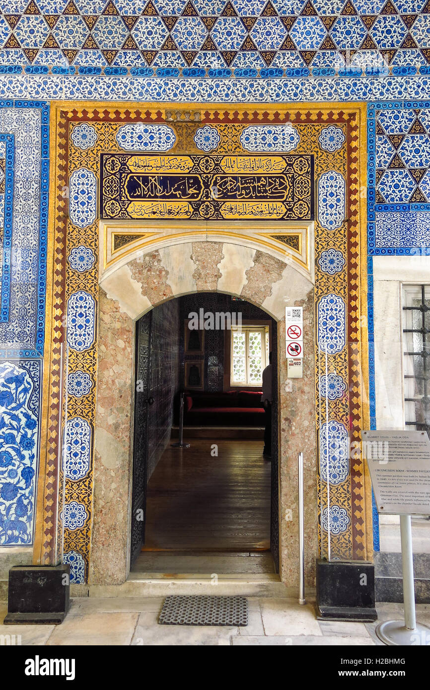Courtyard at the Topkapi Palace, Istanbul, Turkey. Topkapi Palace was ...