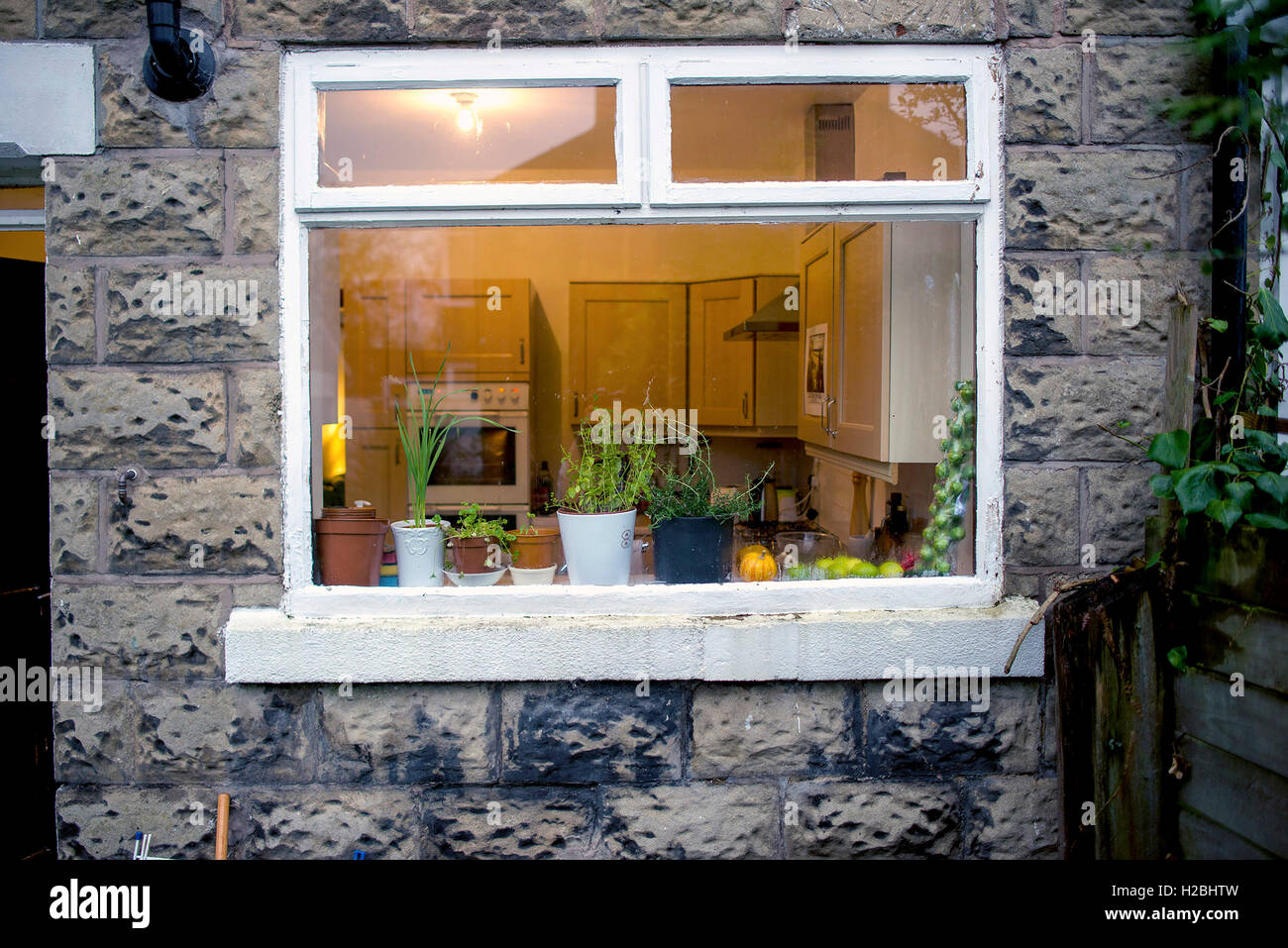 Christmas Window View Outside House High Resolution Stock Photography ...