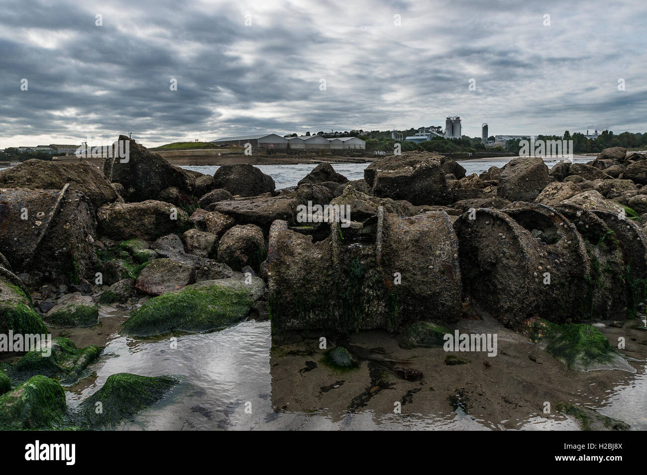 French owned China Clay Works at Par Sands in Cornwall. These photo ...