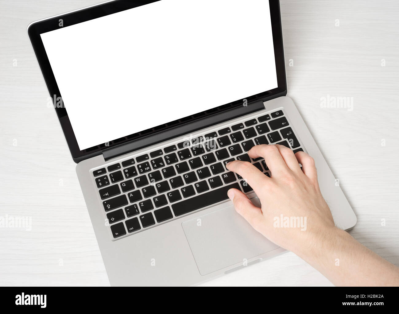 Man hands working on the laptop, isolated Stock Photo - Alamy