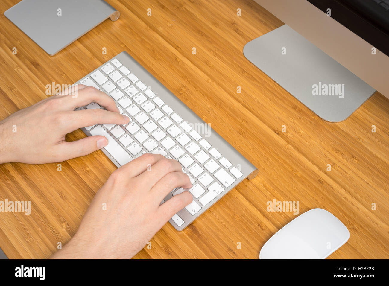 Man hands working on the laptop Stock Photo - Alamy