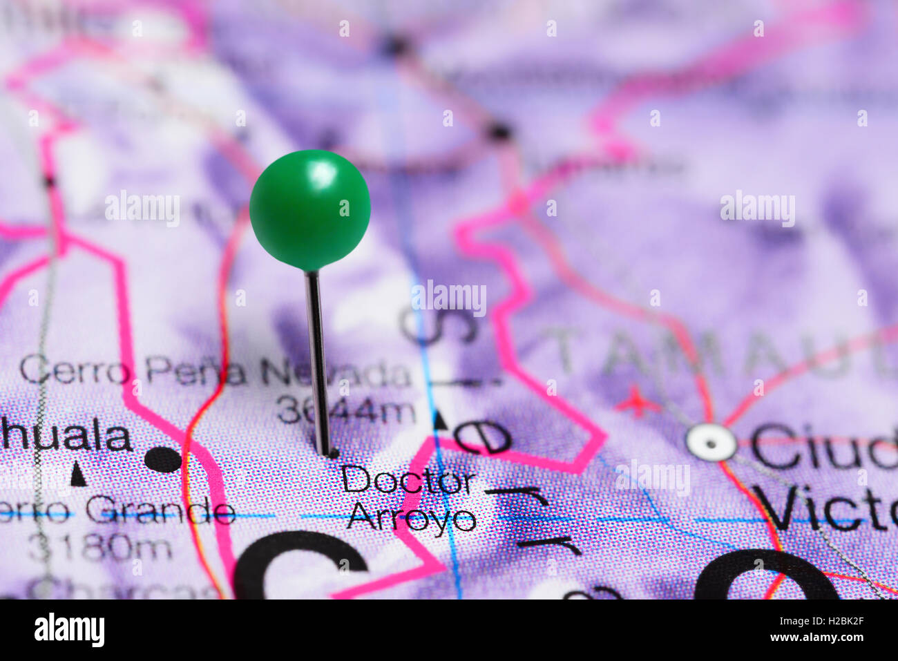 Doctor Arroyo pinned on a map of Mexico Stock Photo - Alamy