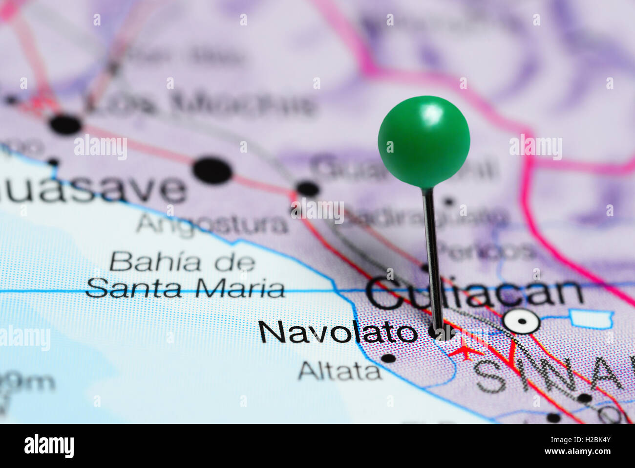 Navolato pinned on a map of Mexico Stock Photo - Alamy