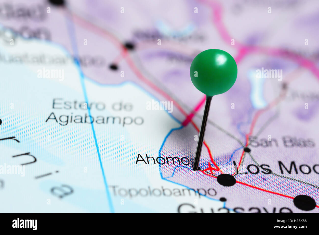 Ahome pinned on a map of Mexico Stock Photo - Alamy