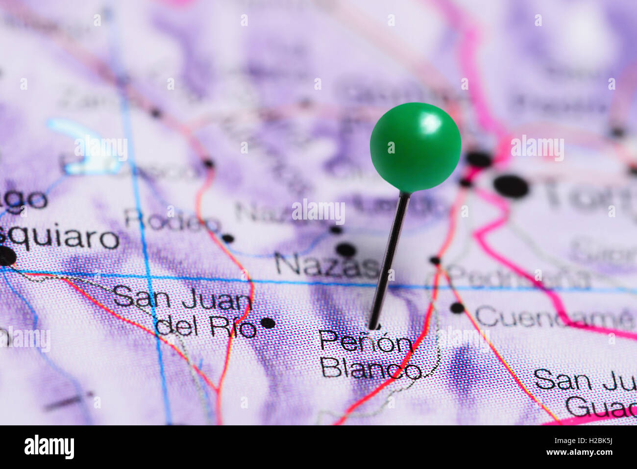 Penon Blanco pinned on a map of Mexico Stock Photo - Alamy
