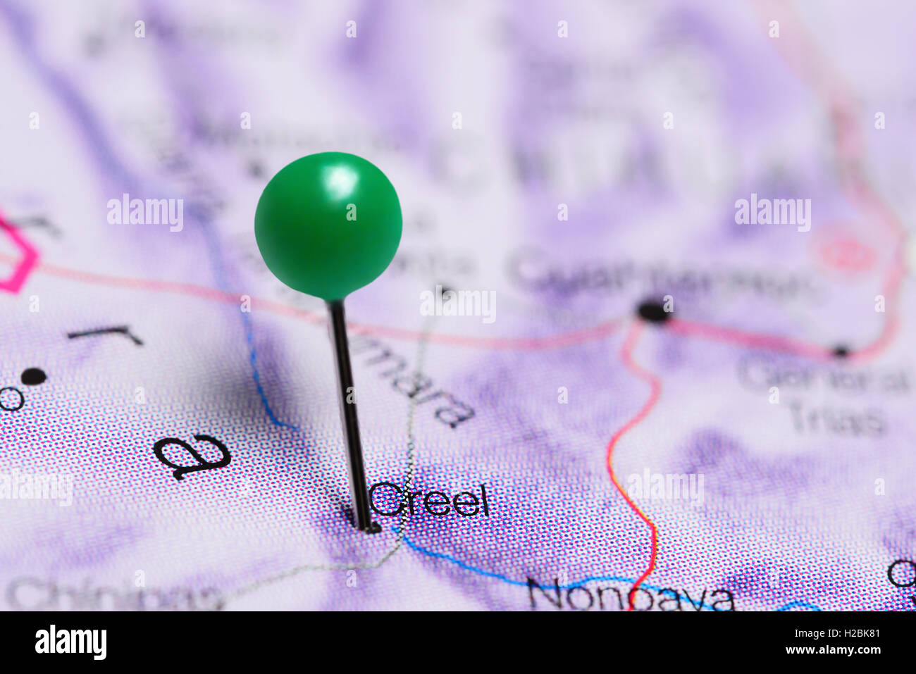 Creel pinned on a map of Mexico Stock Photo - Alamy