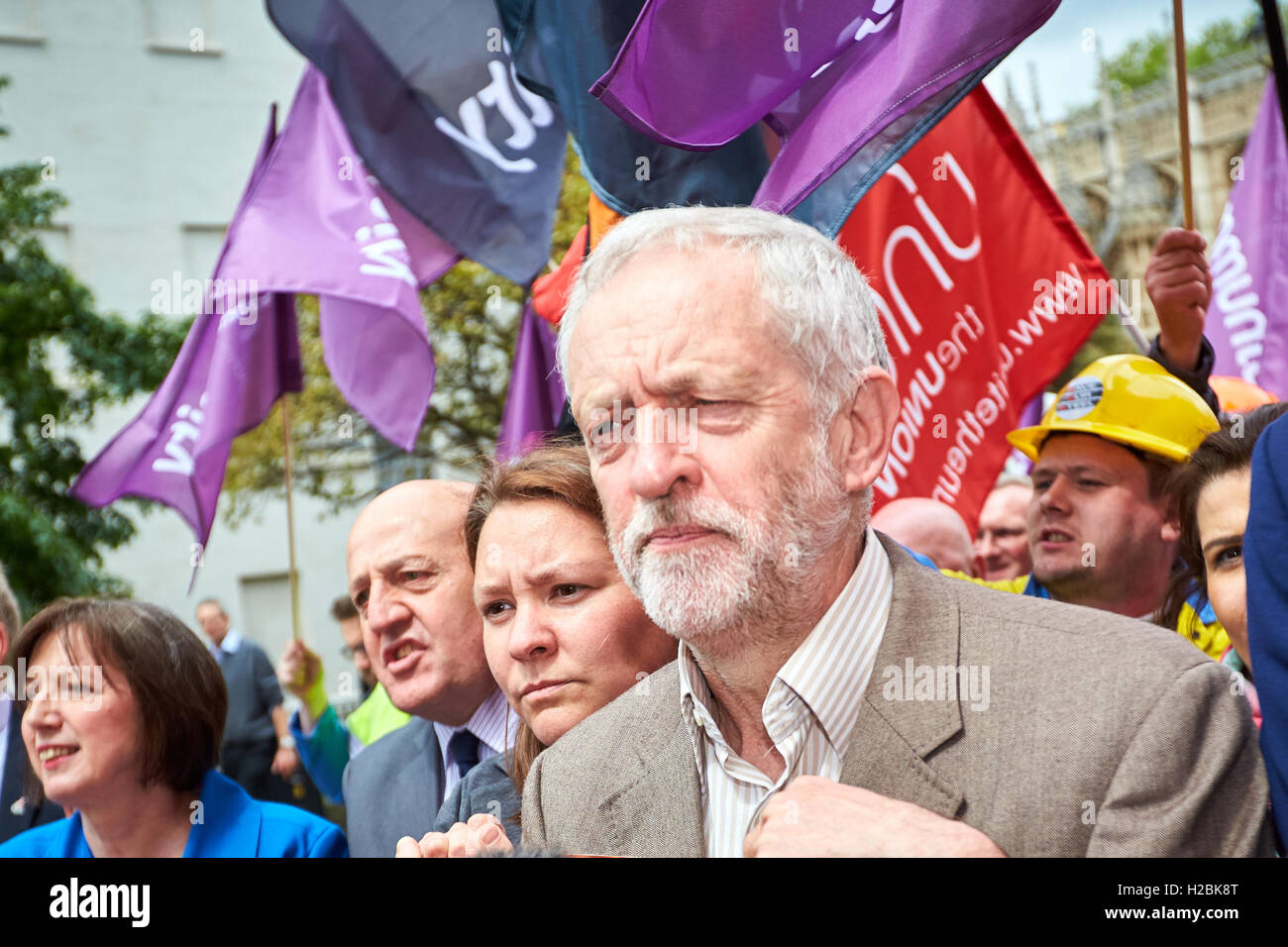 Jeremy Corbyn at a Tata steel protest in London calling on the ...