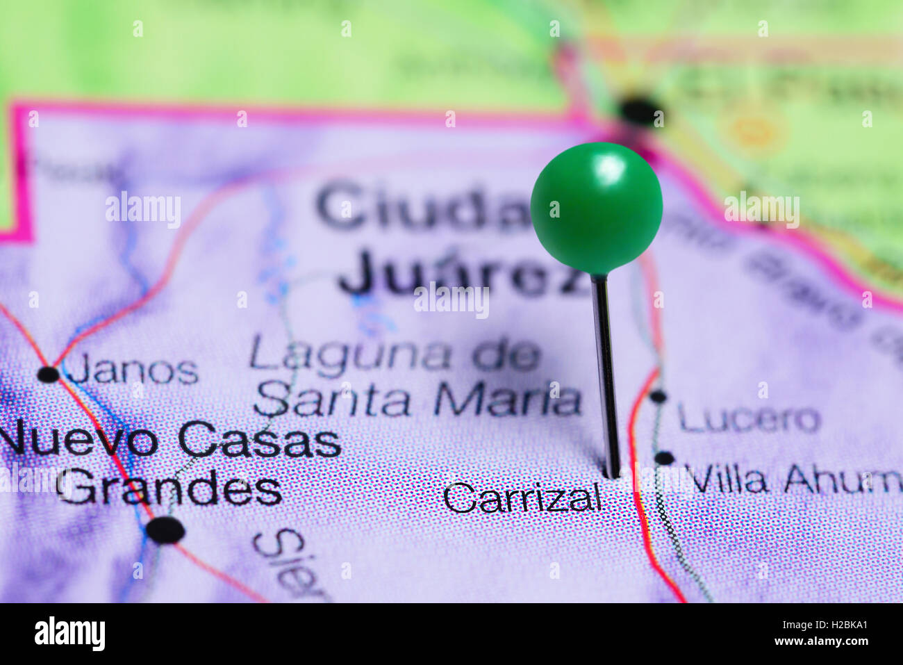 Carrizal pinned on a map of Mexico Stock Photo - Alamy