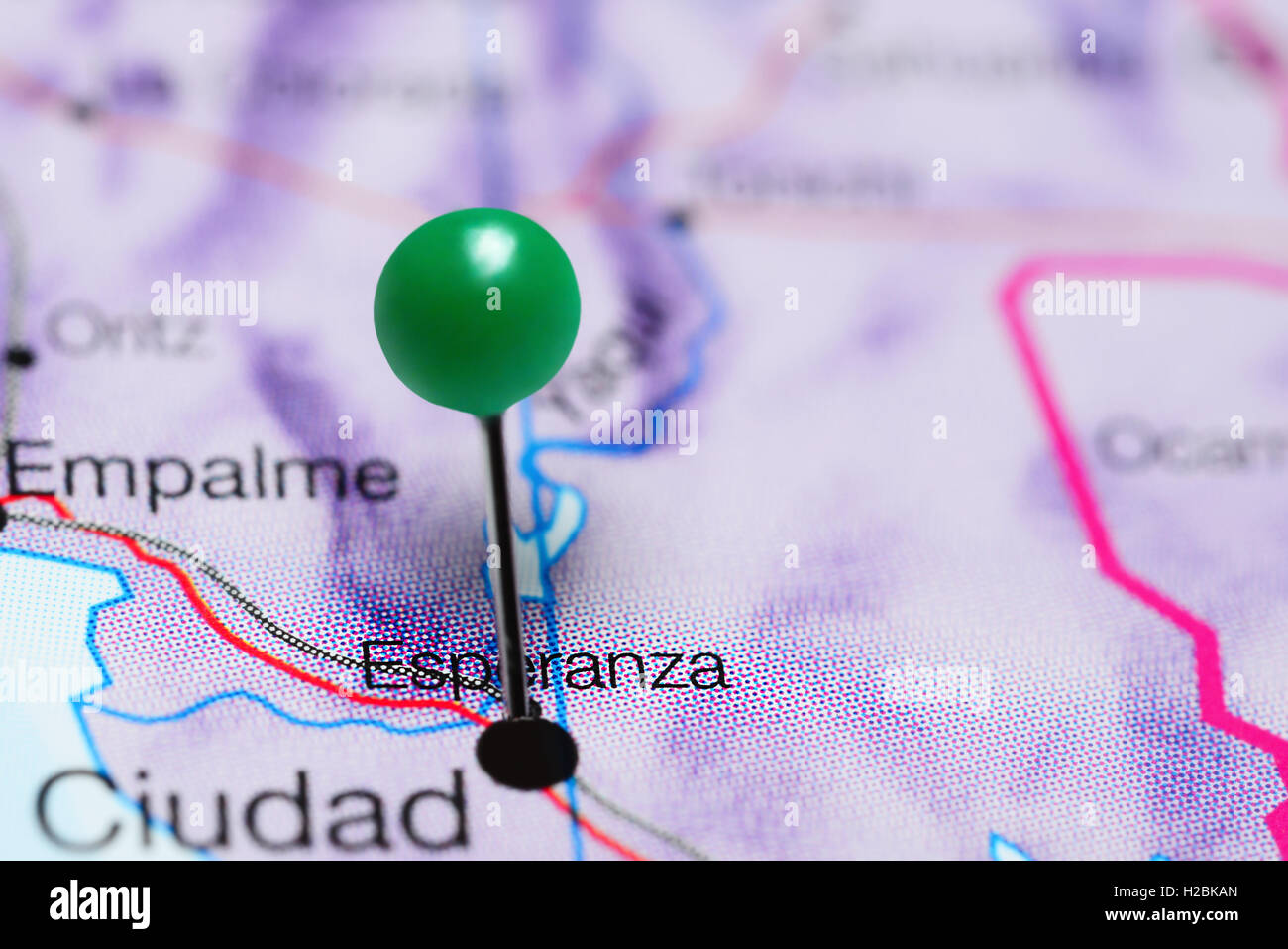 Esperanza pinned on a map of Mexico Stock Photo - Alamy