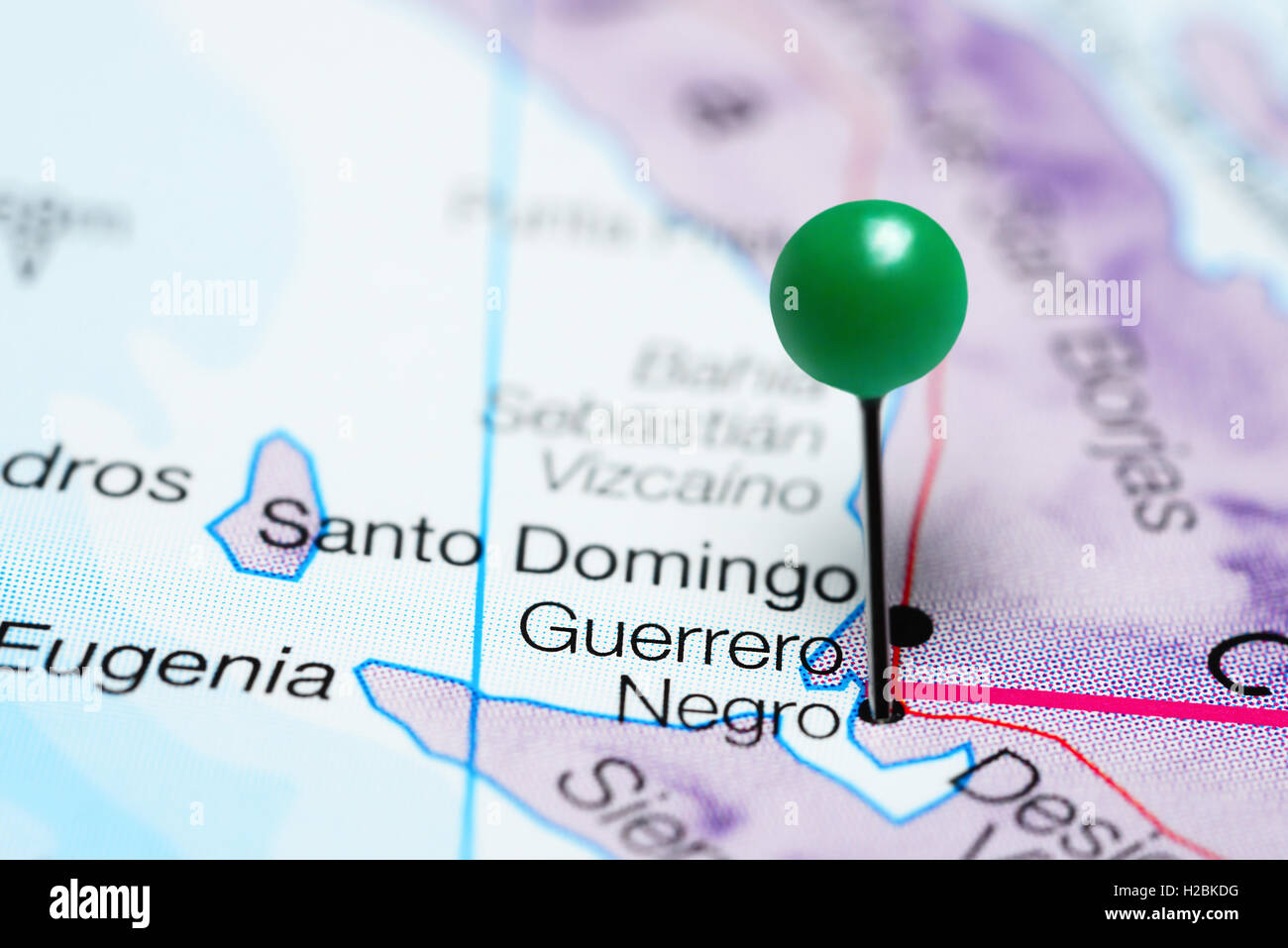 Guerrero Negro pinned on a map of Mexico Stock Photo - Alamy