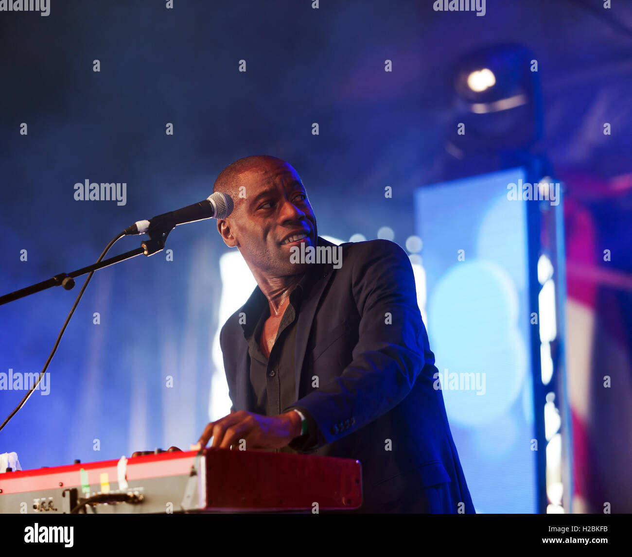 Close-up of Andrew Roachford performing on ther iD Mobile stage at the ...