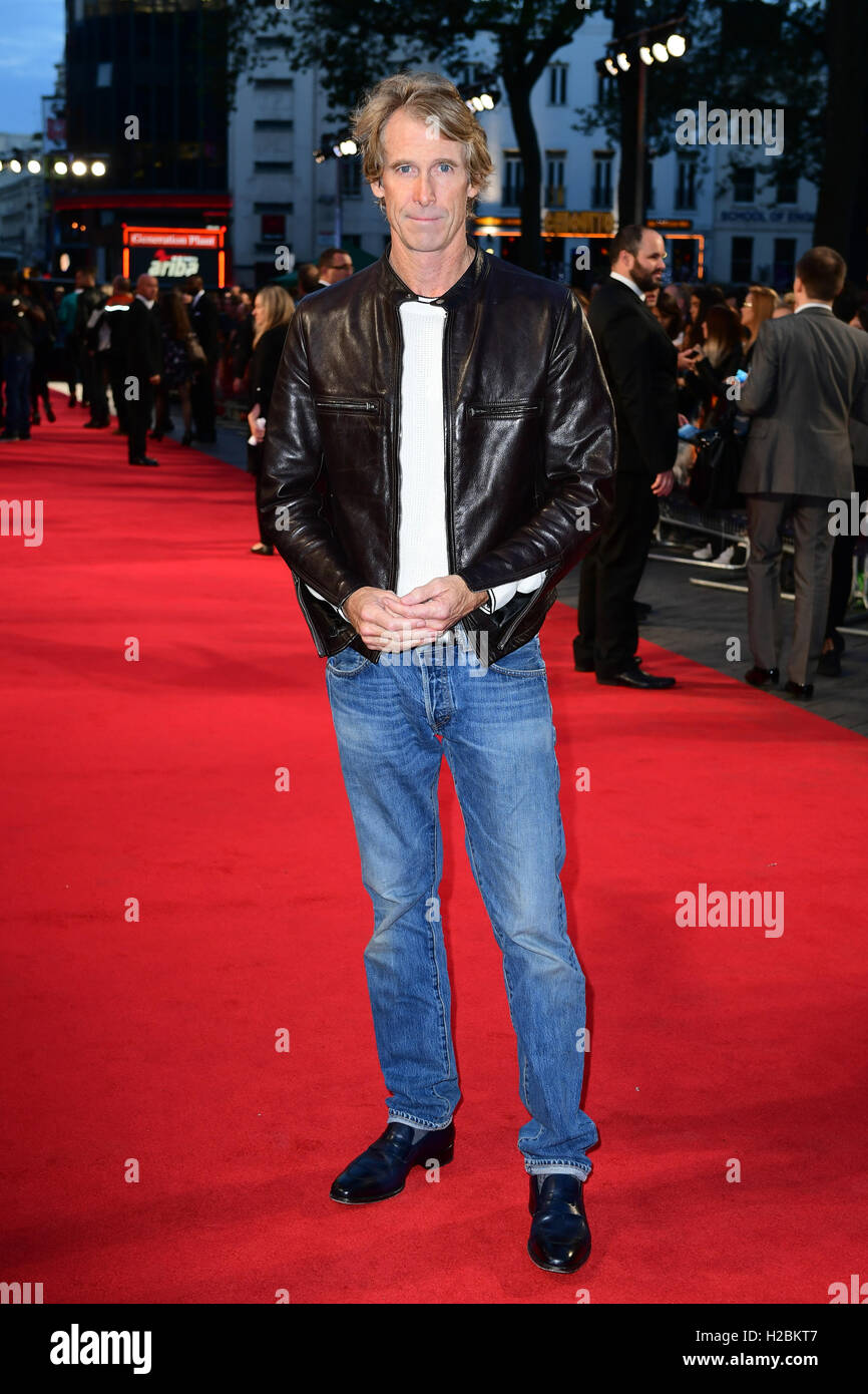 Director Michael Bay attending the european premiere of Deepwater ...